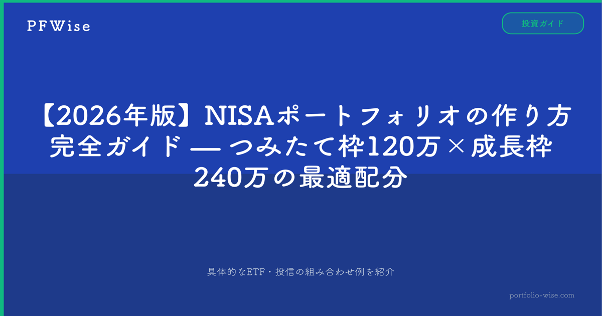 【2026年版】NISAポートフォリオの作り方完全ガイド — つみたて枠120万×成長枠240万の最適配分 | PortfolioWise ブログ